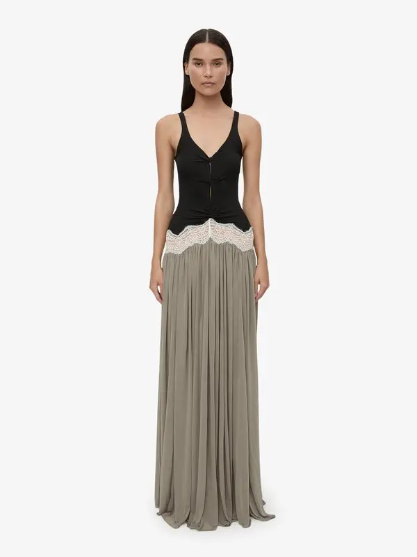 Christopher Esber Open Twist Verner Lace Tank Dress - Grey