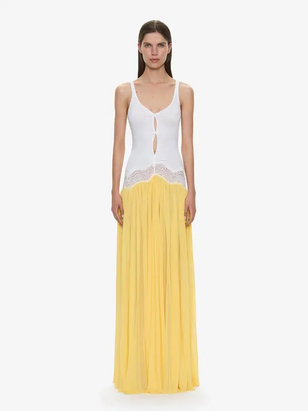 Christopher Esber Open Twist Verner Lace Tank Dress - White/ Soleil