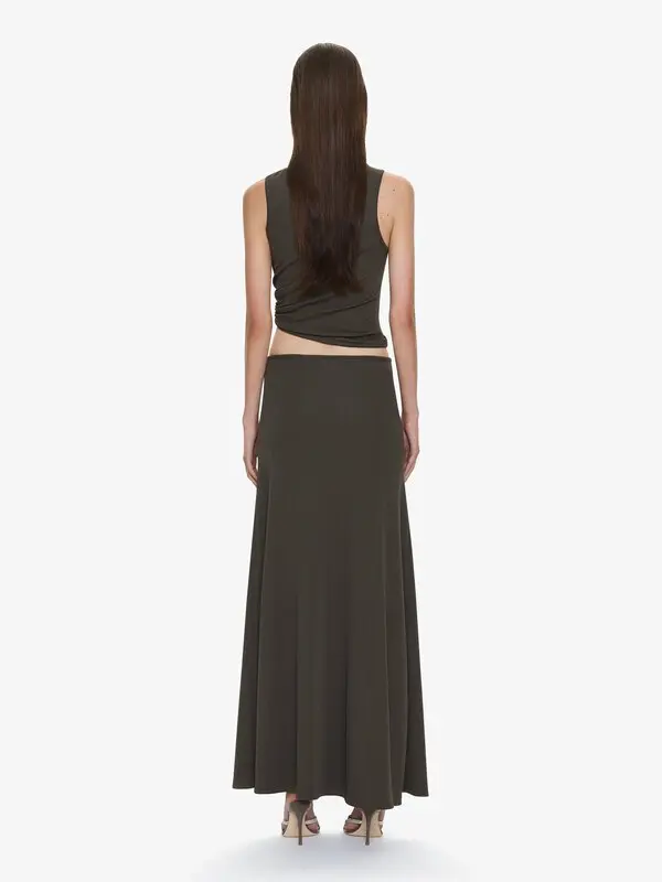 Christopher Esber Occhio Crystal Cascade Maxi Skirt - Brown