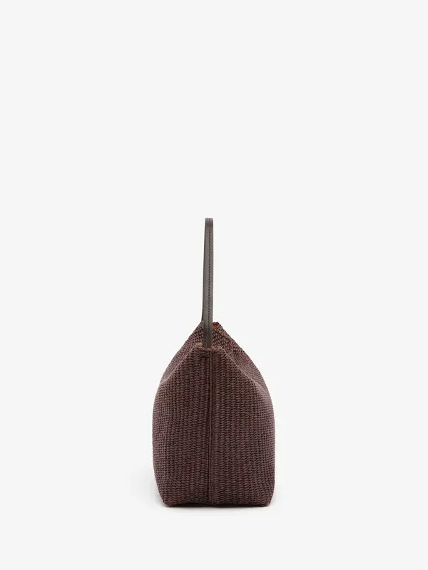 Christopher Esber Turnlock Raffia Shoulder Bag - Milk Chocolate