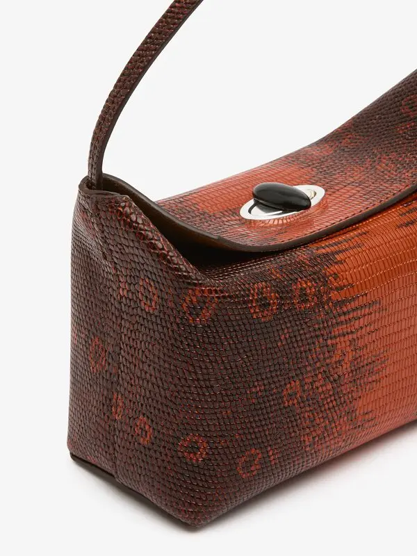 Christopher Esber Turnlock Lizard Mini Bag - Lizard Brown
