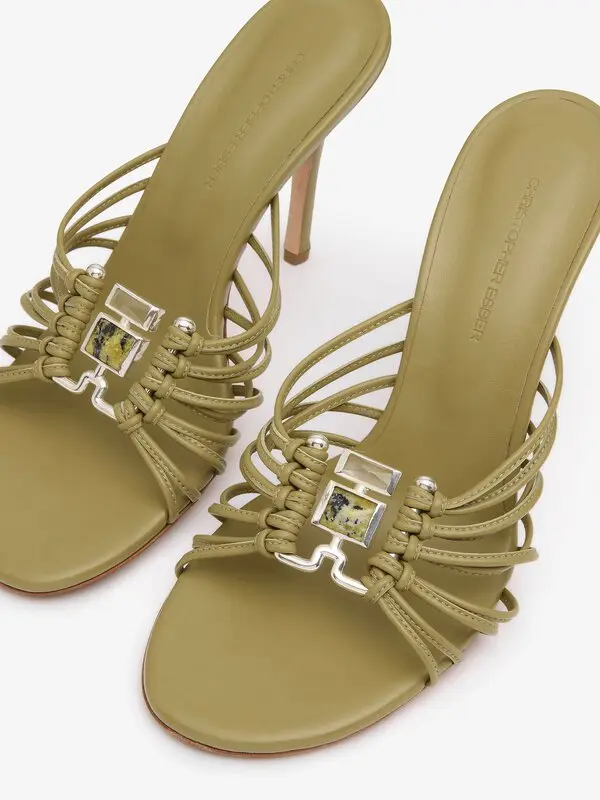 Christopher Esber Bezel Quartz Caged Stiletto Heeled Mules