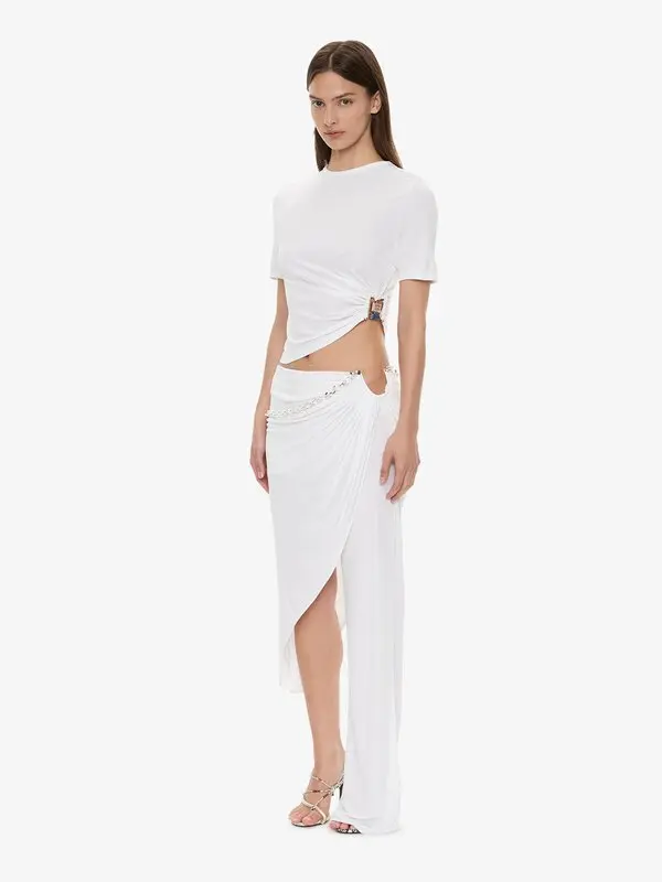 Christopher Esber Crystal Cable Chain Draped Skirt Trouser