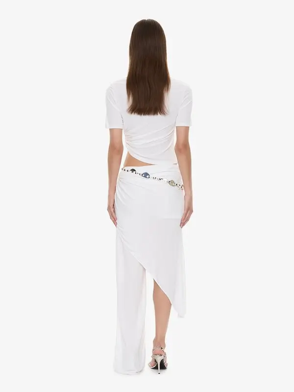 Christopher Esber Crystal Cable Chain Draped Skirt Trouser