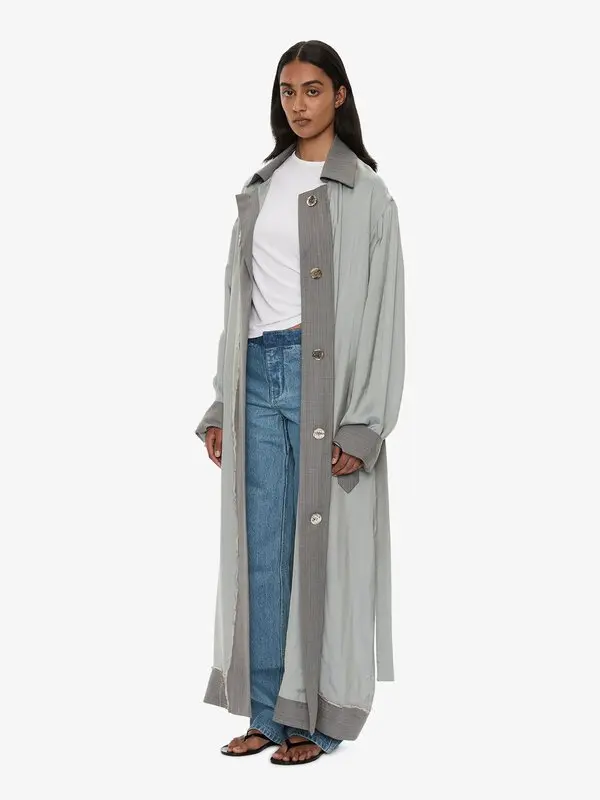 Christopher Esber Retract Tailored Duster Coat In Viscose Herringbone