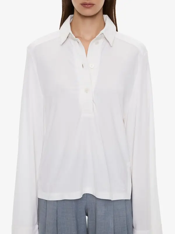 Christopher Esber Deconstructed Long Sleeve Polo - White