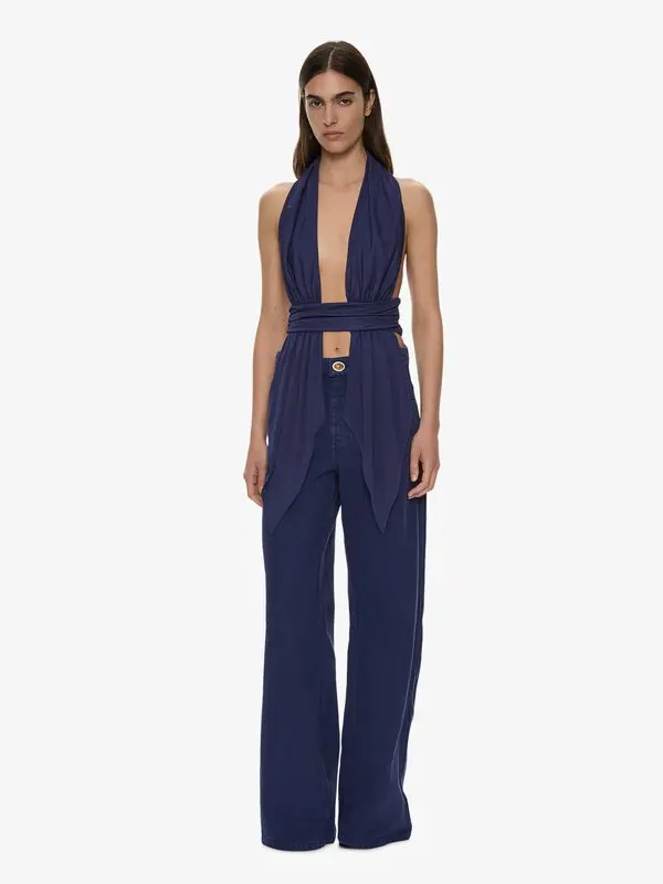 Christopher Esber Scarf Draped Halter Top - Blue