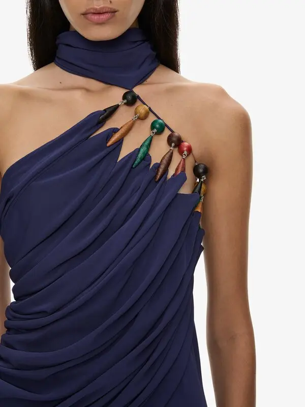 Christopher Esber Tropique Droplet Halter Dress - Blue