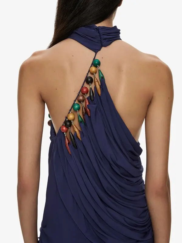 Christopher Esber Tropique Droplet Halter Dress - Blue