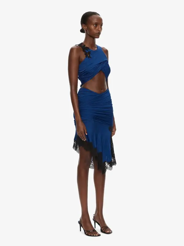 Christopher Esber Hibiscus Embroidered Asymmetrical One-shoulder Cropped Tank - Black