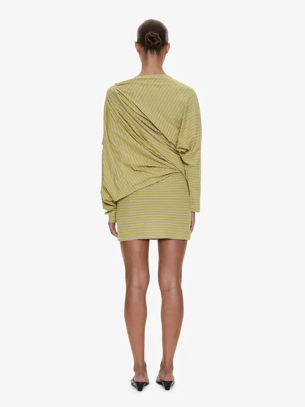 Christopher Esber Aiba Draped Cotton Jersey Long Sleeve Dress
