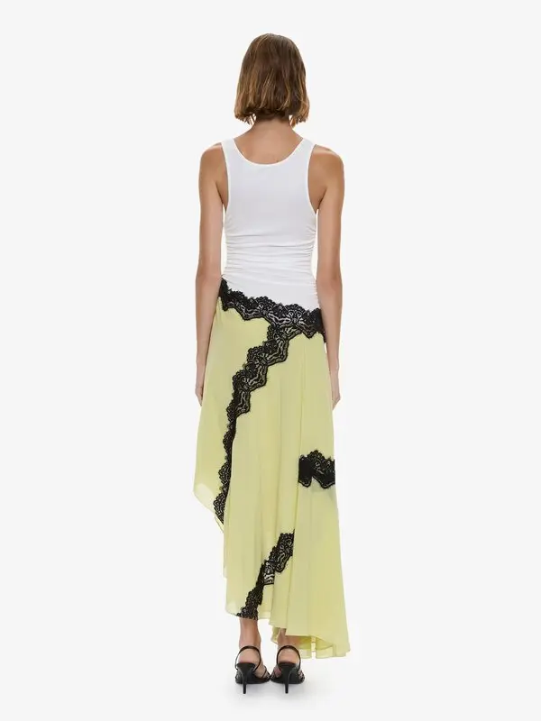 Christopher Esber Cutaway Lace Gathered Tank Dress