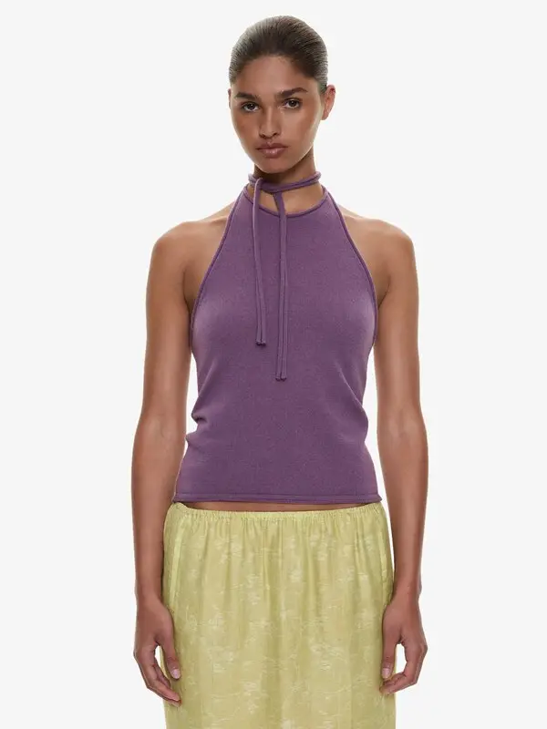 Christopher Esber Cashmere Halter Tank - Purple