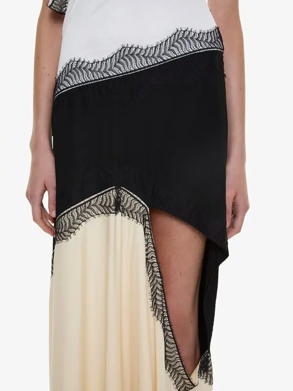 Christopher Esber Keira Split Lace One Shoulder Cutaway Dress