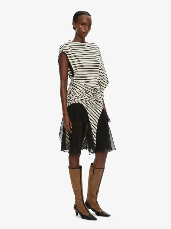 Christopher Esber Striped Jersey Panelled Tee Dress