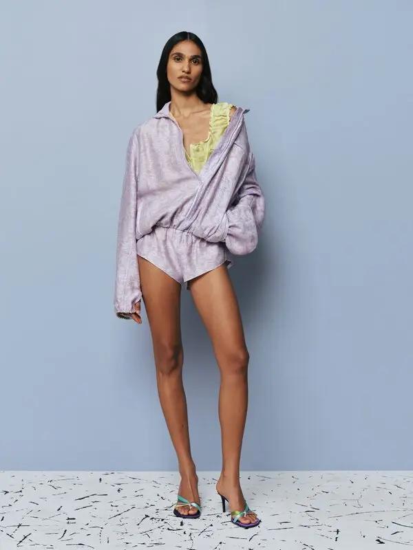 Christopher Esber Light Leak Jacquard Zipped One Piece - Lilac