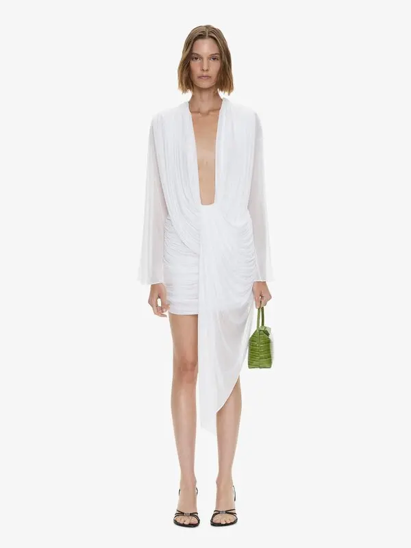 Christopher Esber Ripple Drape Long Sleeve Mini Dress