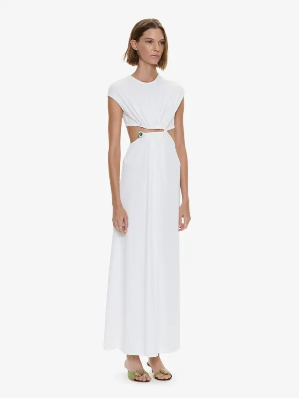 Christopher Esber Droplet Crystal Clasp Tank Dress