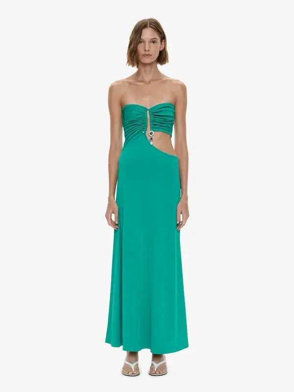 Christopher Esber Strapless Dress With Crystal Pendant - Green