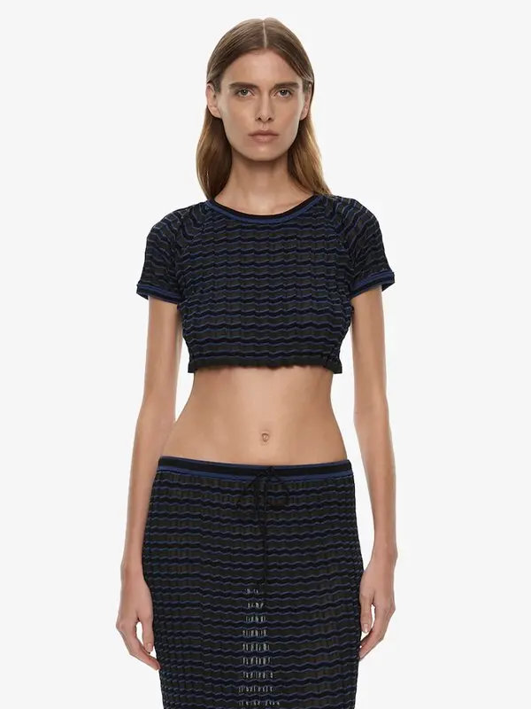 Christopher Esber Verano Striped Cropped Tee