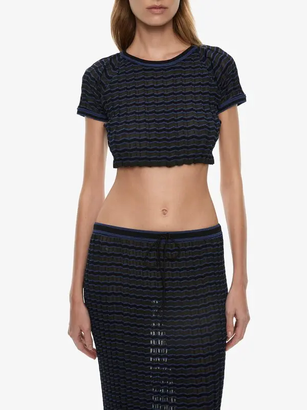 Christopher Esber Verano Striped Cropped Tee