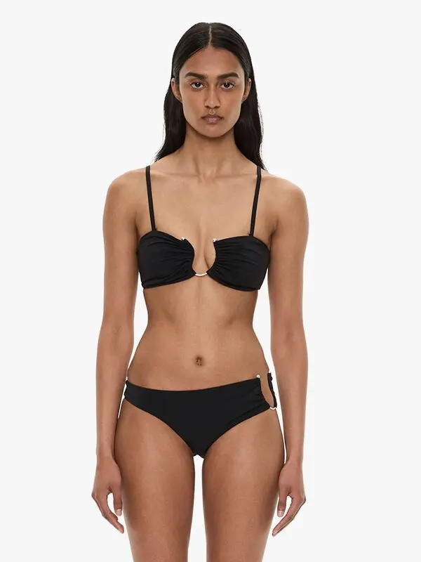 Christopher Esber Ruched Crescent Bandeau Top - Black