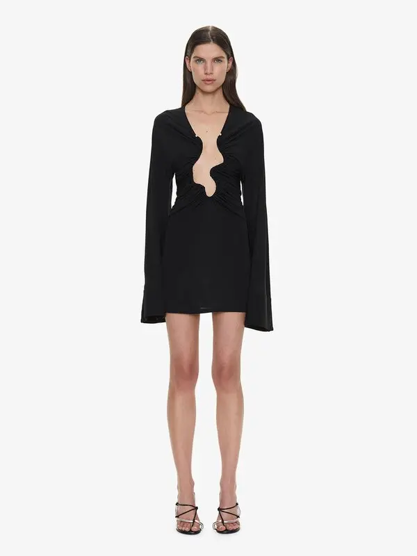 Christopher Esber Salacia Ruched Long Sleeve Mini Dress