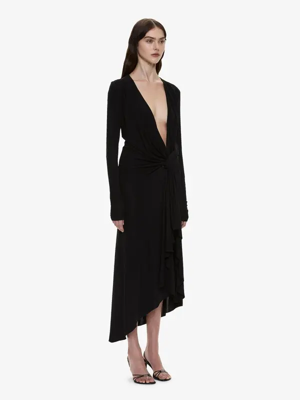 Christopher Esber Spire Cascade Long Sleeve Dress