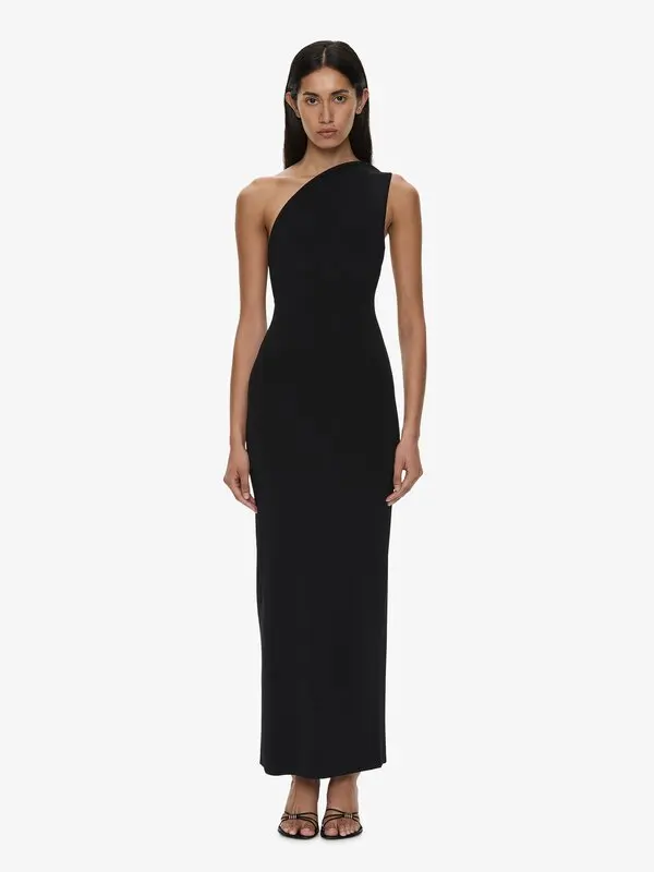 Christopher Esber Concave Wired One-shoulder Maxi Dress - Black
