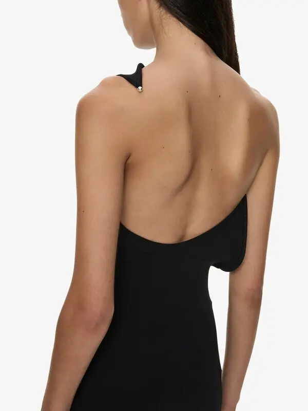 Christopher Esber Concave Wired One-shoulder Maxi Dress - Black