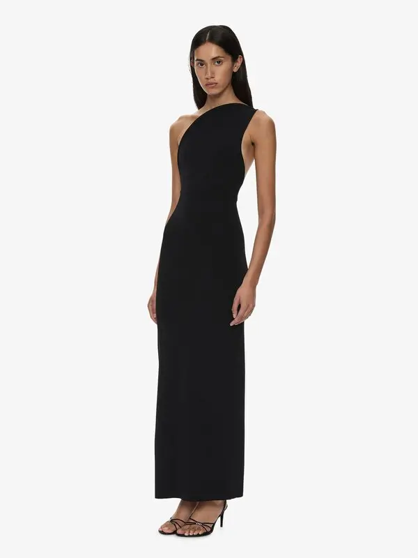 Christopher Esber Concave Wired One-shoulder Maxi Dress - Black