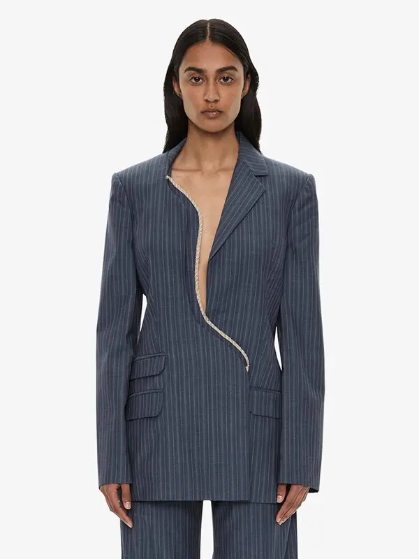 Christopher Esber Torrent Pinstripe Blazer - Blue