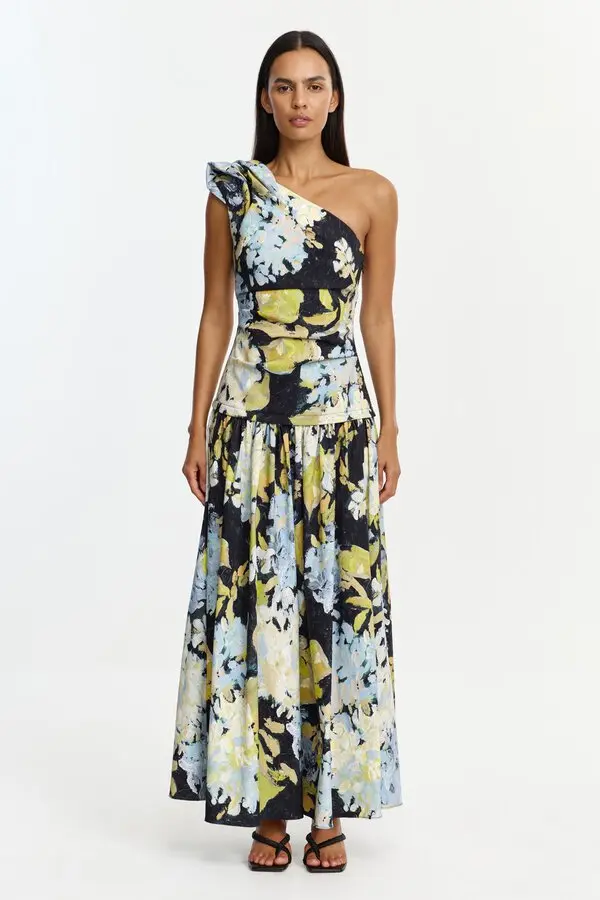 Acler Benetti Maxi Dress Abstract Floral