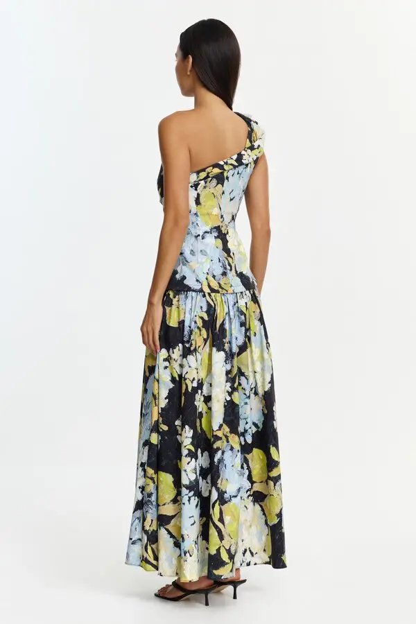 Acler Benetti Maxi Dress Abstract Floral
