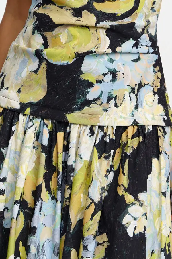 Acler Benetti Maxi Dress Abstract Floral