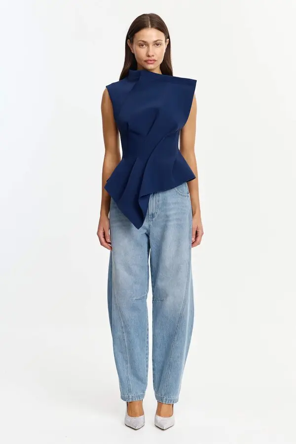 Acler Burbank Sculpted Top - Sapphire