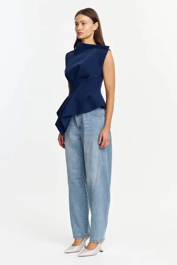 Acler Burbank Sculpted Top - Sapphire