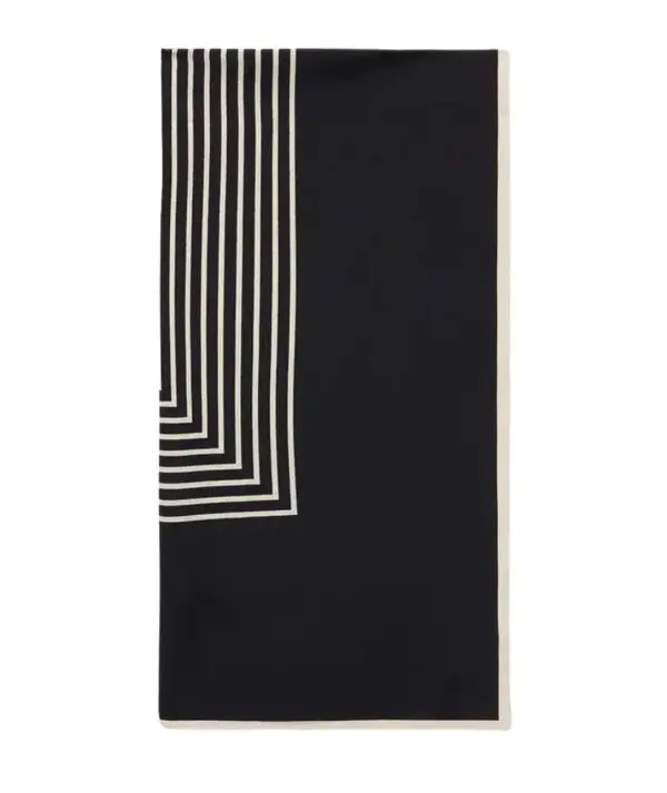 TOTEME Monogram Silk Scarf - Black
