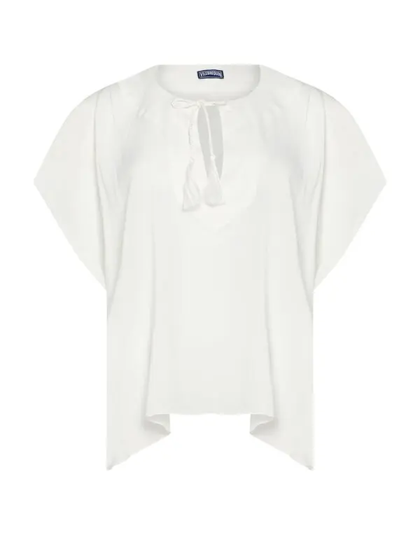 Vilebrequin Viscose Top With Lace-up Neckline And Tassels