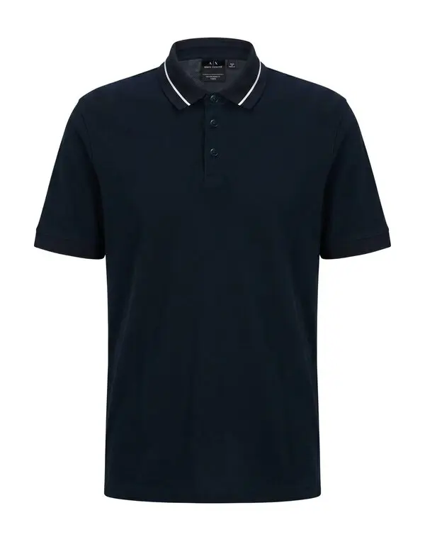 Armani Exchange Polo Shirt Size Cotton, Elastane - Blue