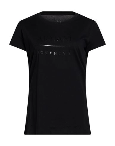 Armani Exchange Cotton T-shirt With Appliqués - Black