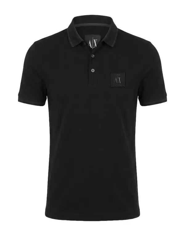 Armani Exchange Polo Shirt Size Cotton - Black