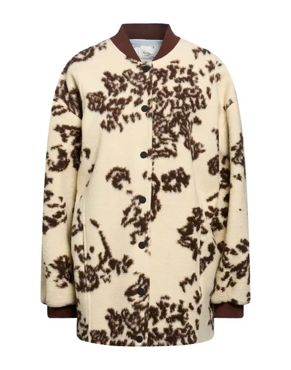 ALYSI Chocolat Coat Cream Size Wool, Polyester