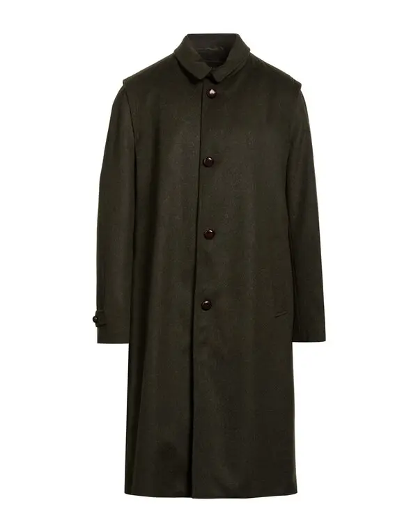 MAXIMILIAN Dark Virgin Wool And Alpaca Wool Single-breasted Coat - Dark Green