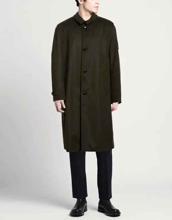 MAXIMILIAN Dark Virgin Wool And Alpaca Wool Single-breasted Coat - Dark Green