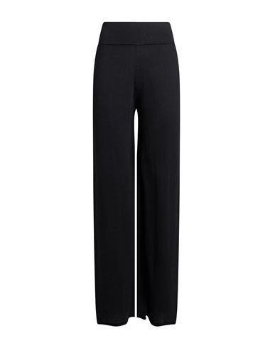 ANNA MOLINARI Merino Wool Wide-leg Pants - Black