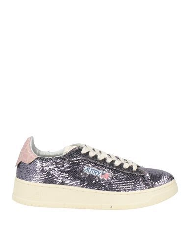 AUTRY Sequined Leather And Textile Low-top Sneakers