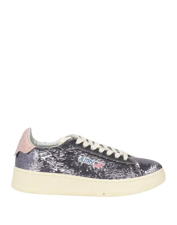 AUTRY Sequined Leather And Textile Low-top Sneakers