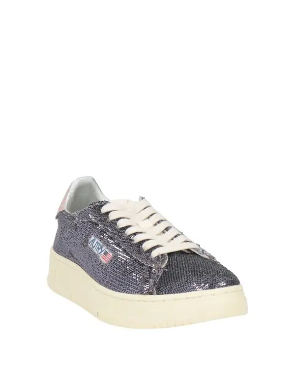 AUTRY Sequined Leather And Textile Low-top Sneakers
