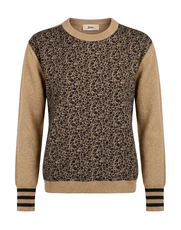 Herno Sweater Light Brown Size Wool, Polyester